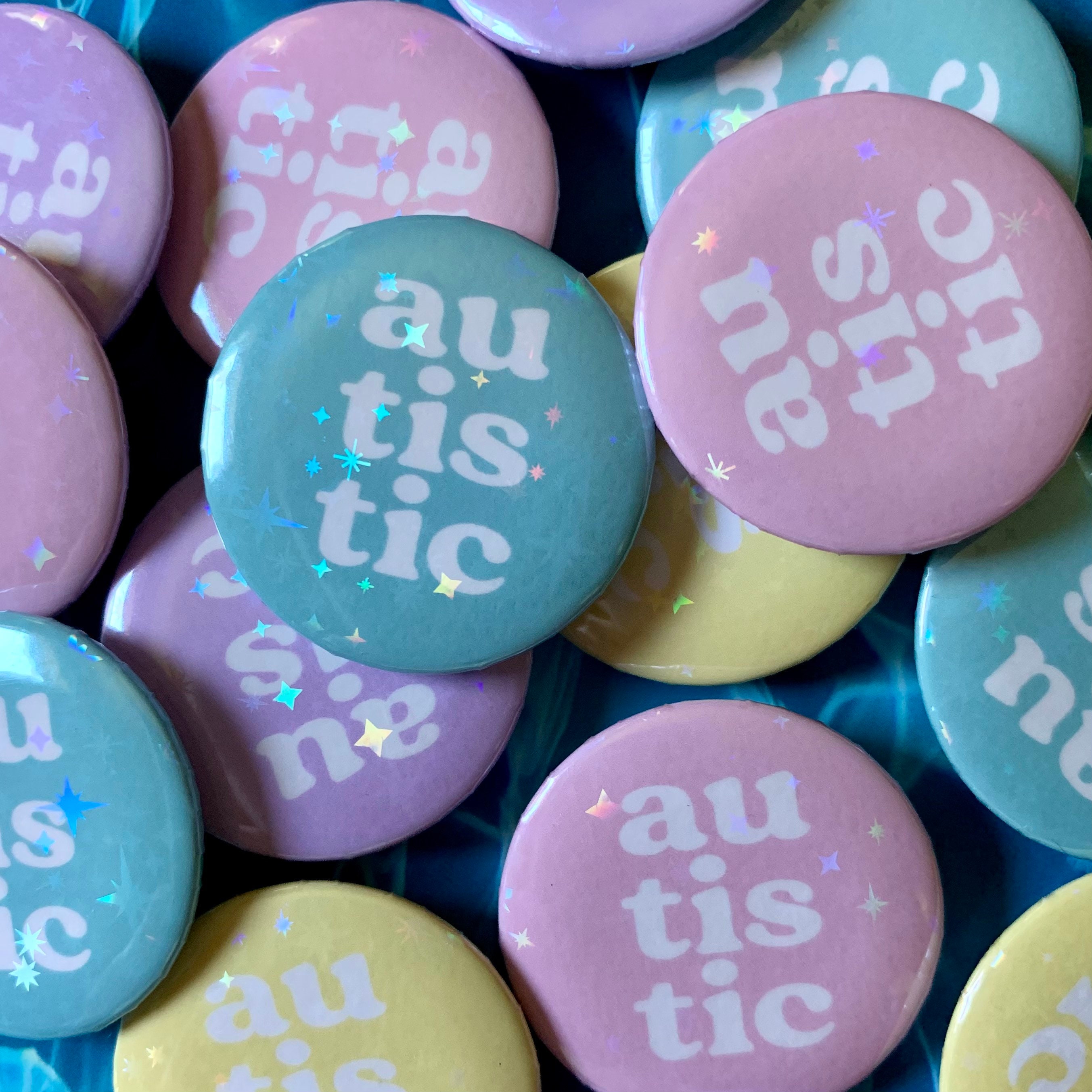 Autistic Pride Pastel Holographic Pin/ Autism Acceptance - Etsy