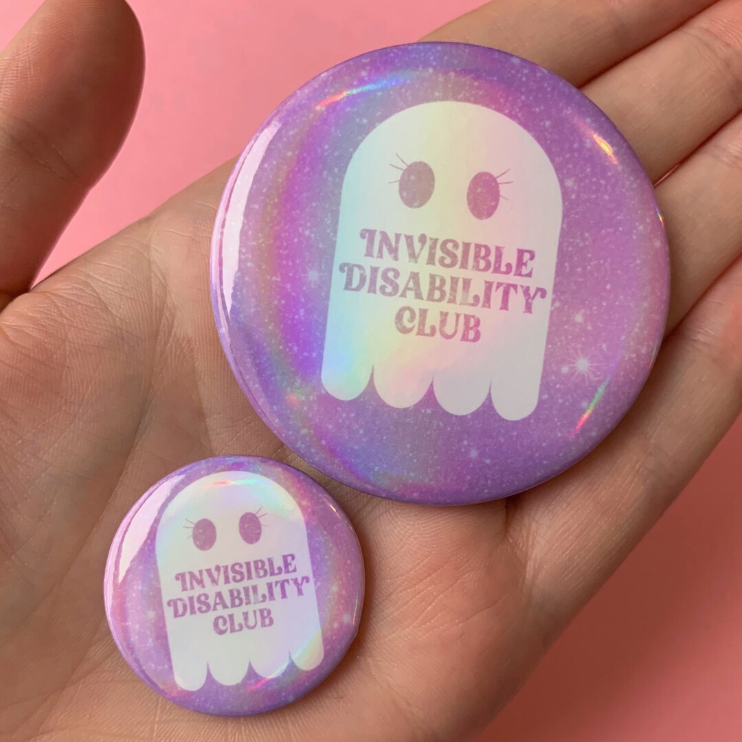Invisible Disability Club Ghost Pin/ Invisible Illness Club Button ...