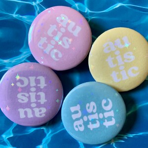 Autistic Pride Pastel Holographic Pin/ Autism Acceptance Pinback Button ...
