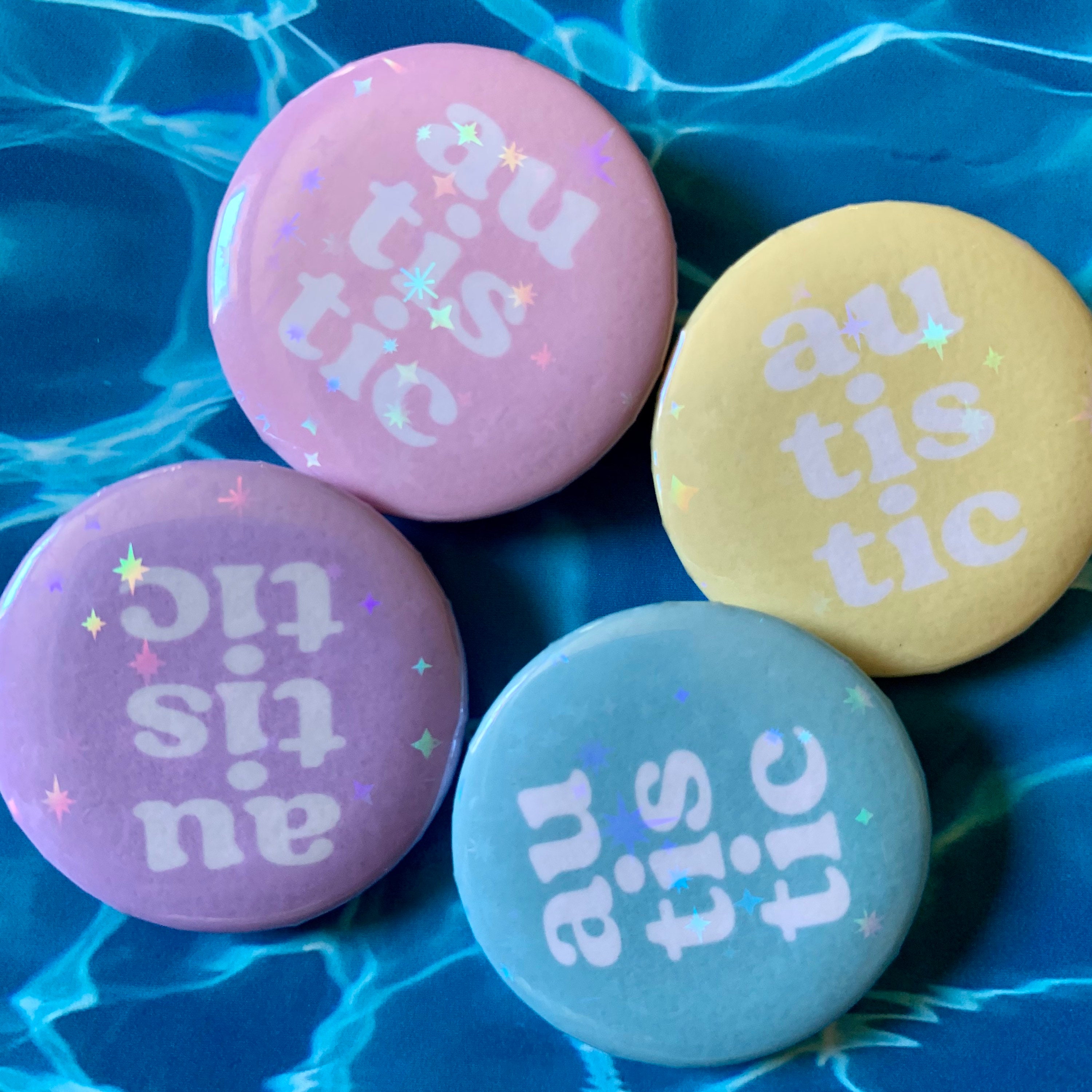 Autistic Pride Pastel Holographic Pin/ Autism Acceptance - Etsy