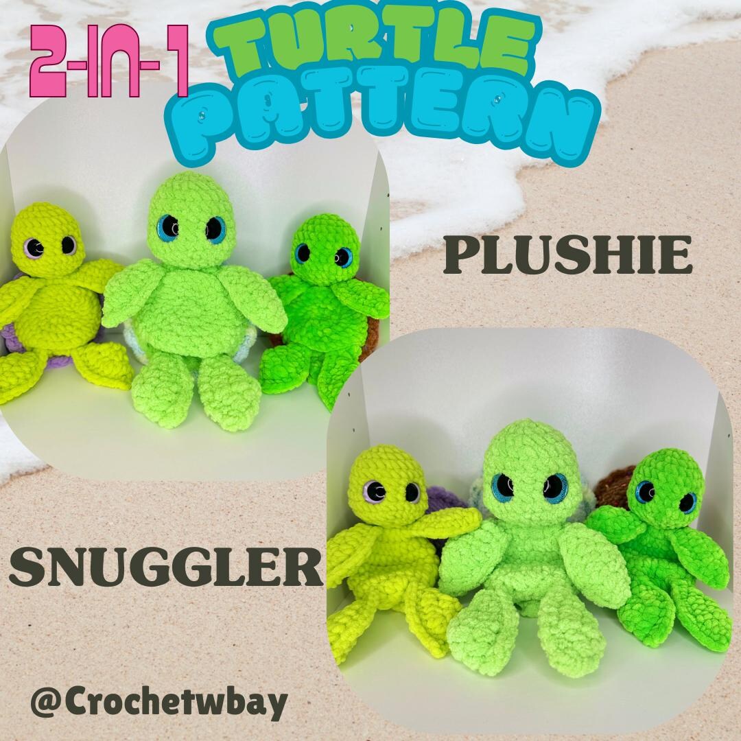 Digital File- Turtle Pattern 2-in-1 Plushie and Snuggler No Sew ...
