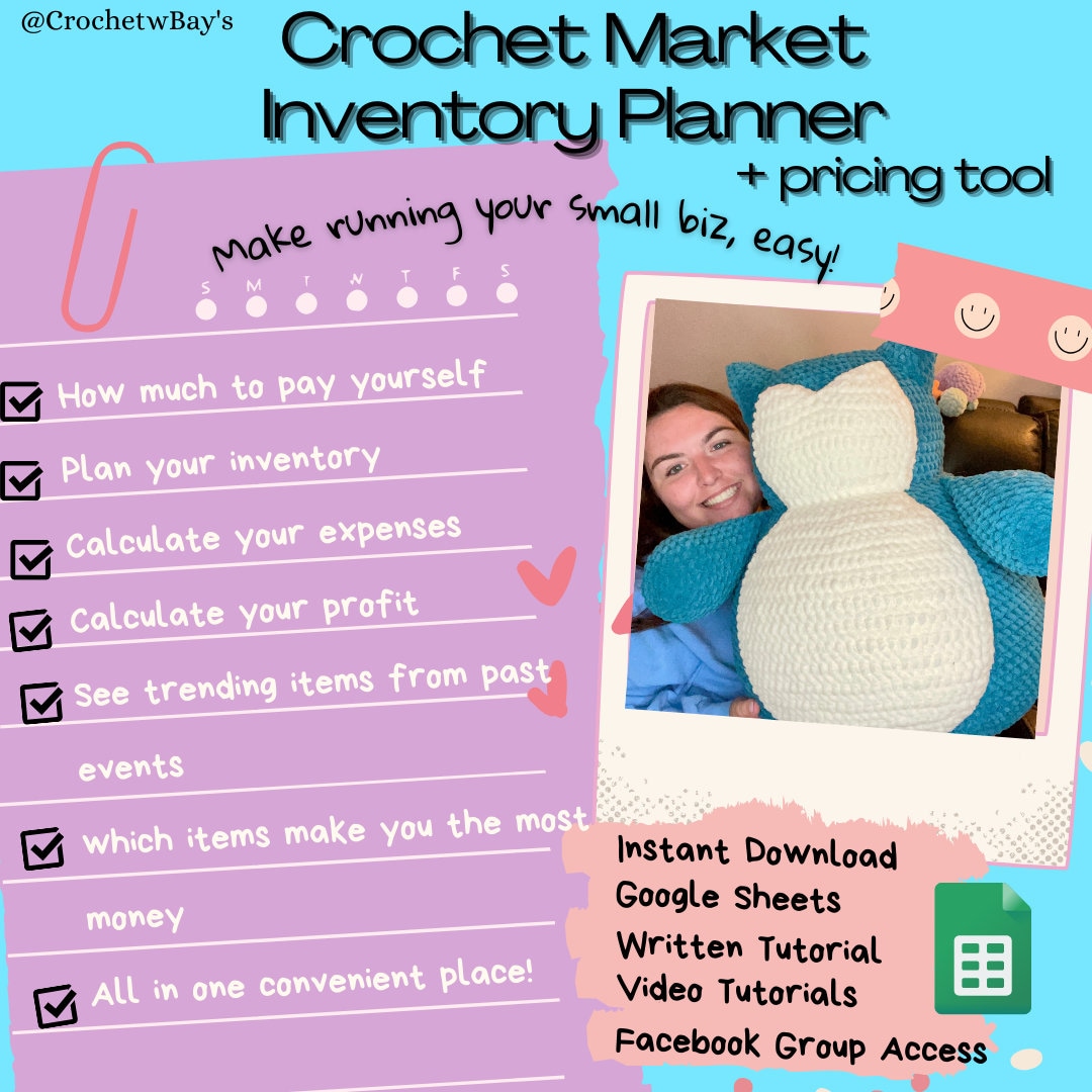 Crochet Pricing Tool- Market Inventory Planner- Spreadsheet - Etsy