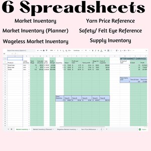 Crochet Pricing Tool Market Inventory Planner Spreadsheet - Etsy