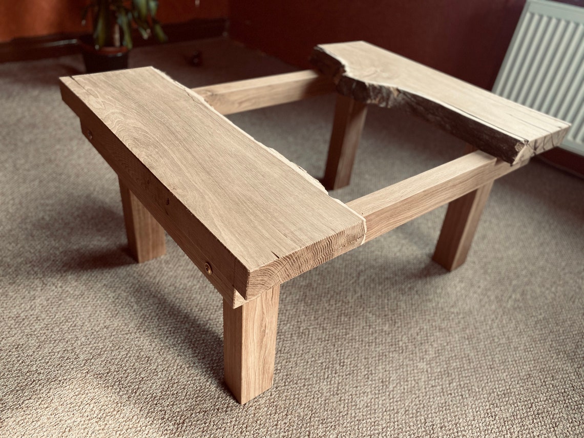 Unique Coffee Table, Table With Glass and Rocks,table From Solid Oak ...