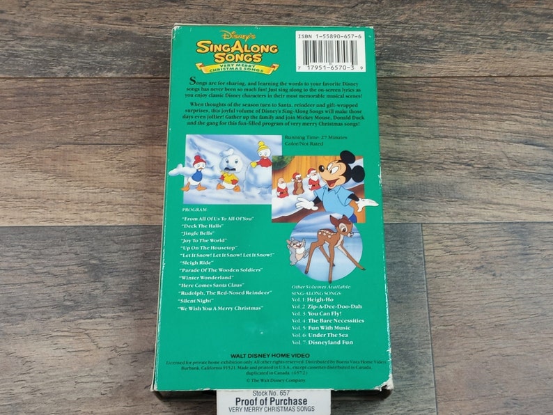 Disney Sing Along Songs: Very Merry Christmas Songs VHS Video Tape - Etsy