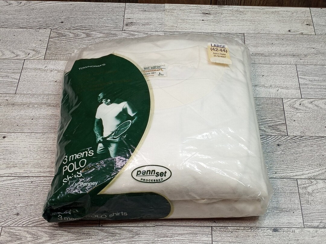 Jcpenney Towncraft Vintage Penn-set Pack of 3 White Polo Shirts Size ...