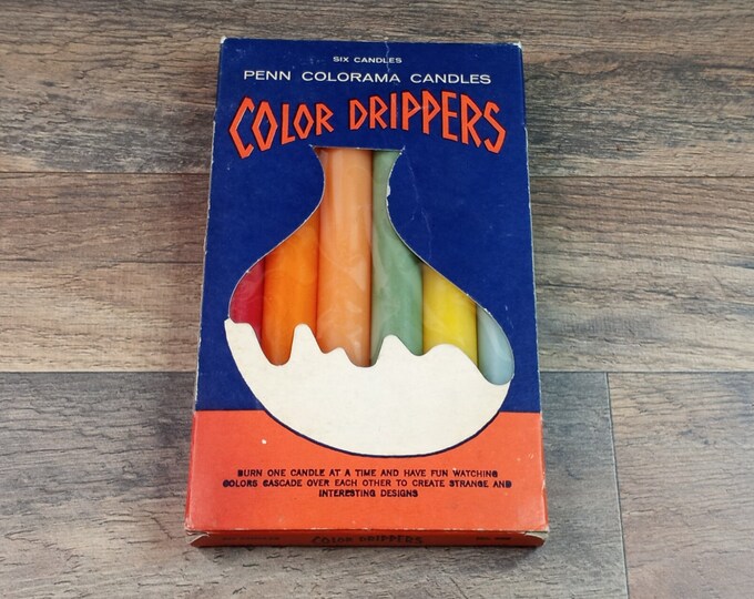 Vintage Penn Wax Works Colorama 6 Color Drippers Candles 926 New Old ...