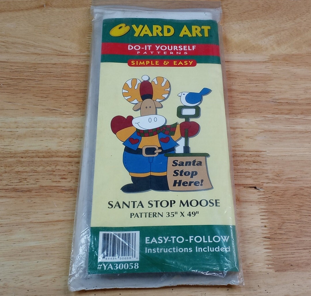Yard Art Do-it Yourself Patterns Santa Stop Moose Wood Pattern 35" X 49 ...