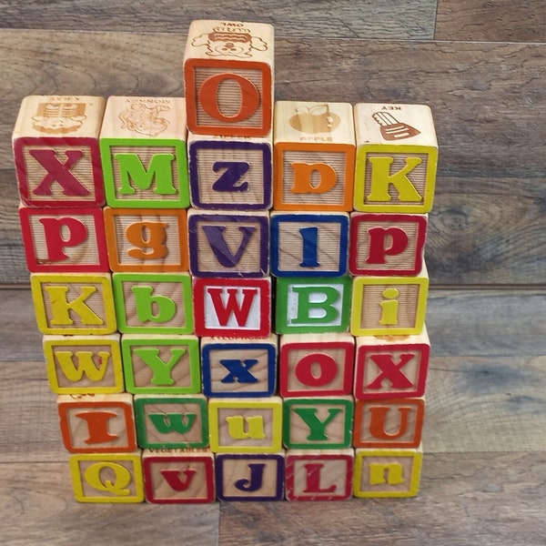 Wooden Alphabet Blocks - Etsy