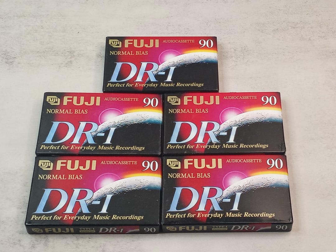Lot of 5 Fuji Normal Bias DR-I 90 Minute Type I Blank Audio Cassette ...