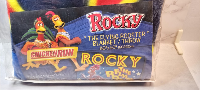 Chicken Run: Rocky the Flying Rooster 60" X 50" Blanket/throw 1999 ...