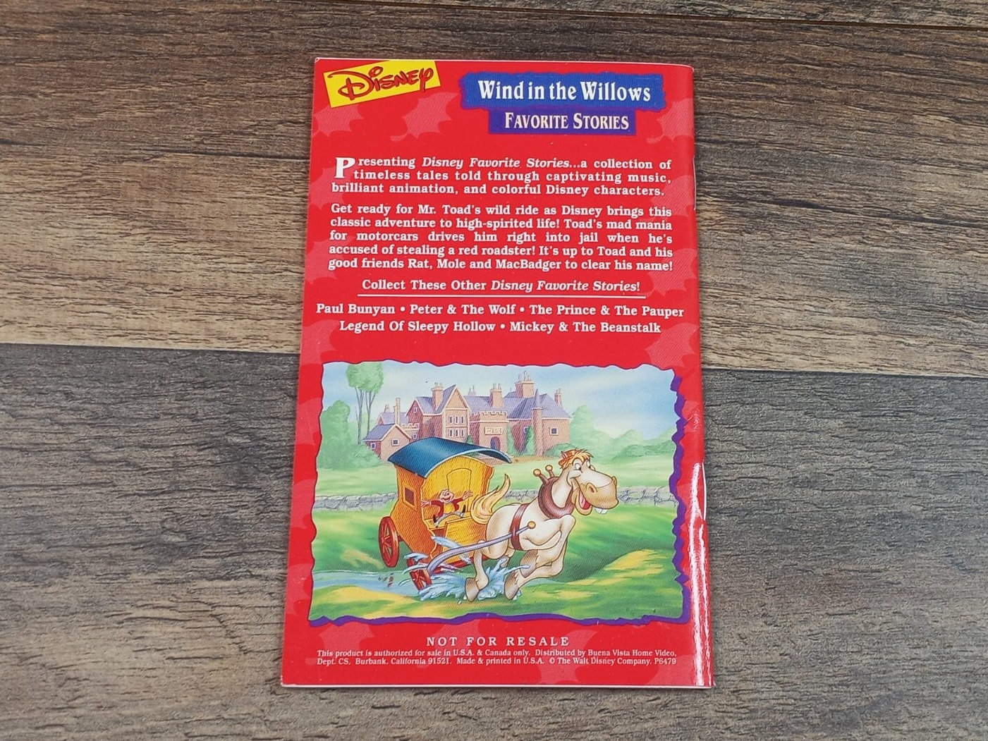 Vintage Disney Favorite Stories: Wind in the Willows W/ Booklet VHS New ...