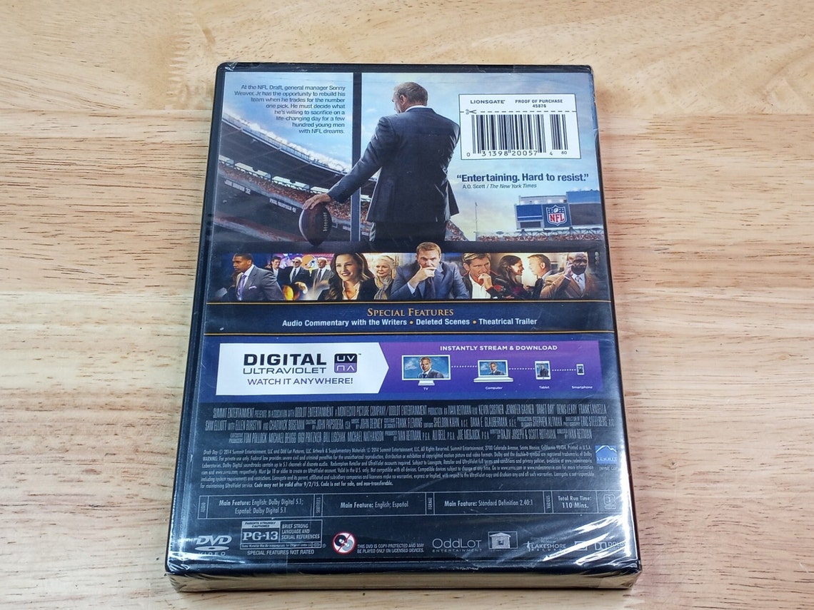 Draft Day DVD Movie Kevin Costner Jennifer Garner New Sealed - Etsy
