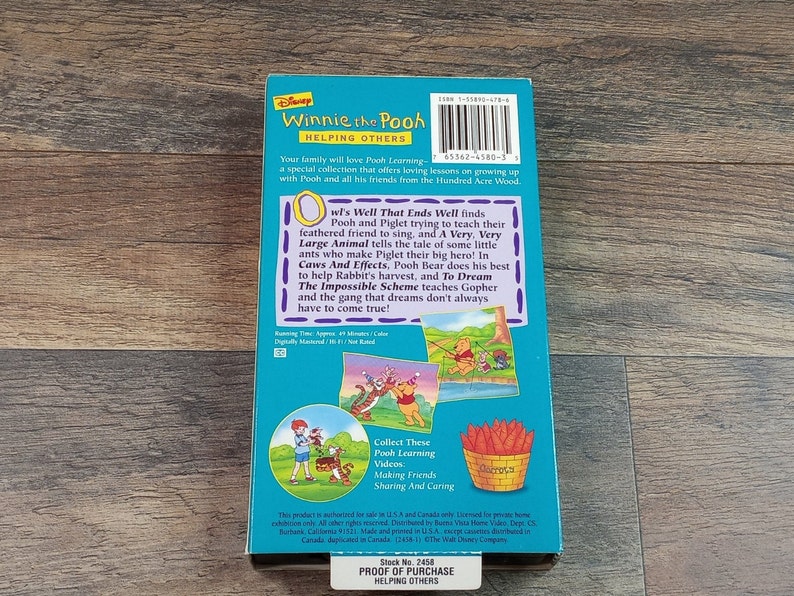 Winnie the Pooh - Helping Others Learning VHS Walt Disney - Etsy