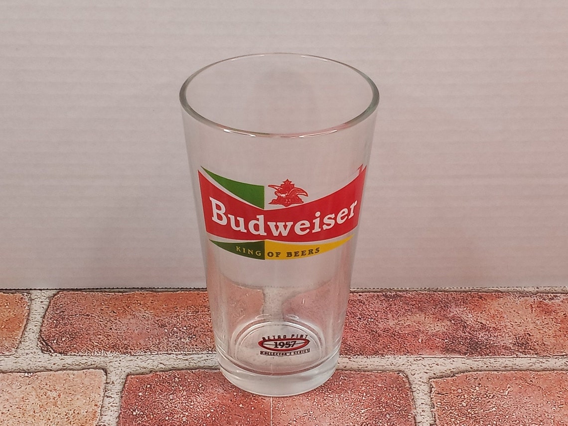 Budweiser Beer Retro Pint 1957 Collectors Series Logo Beer Glass - Etsy