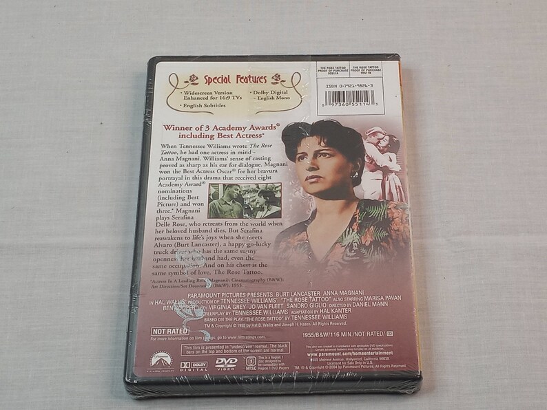 The Rose Tattoo Widescreen Edition DVD, B/W Burt Lancaster New & Sealed ...