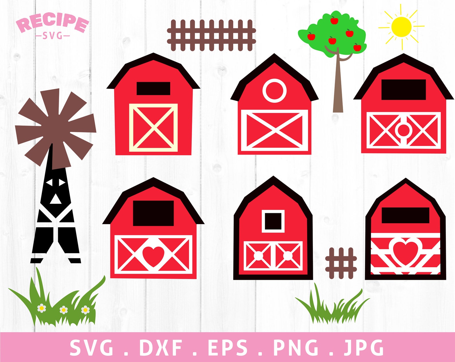 Farm Barn Svg Barn Svg Windmill Svg Tree Svg Farm Svg - Etsy