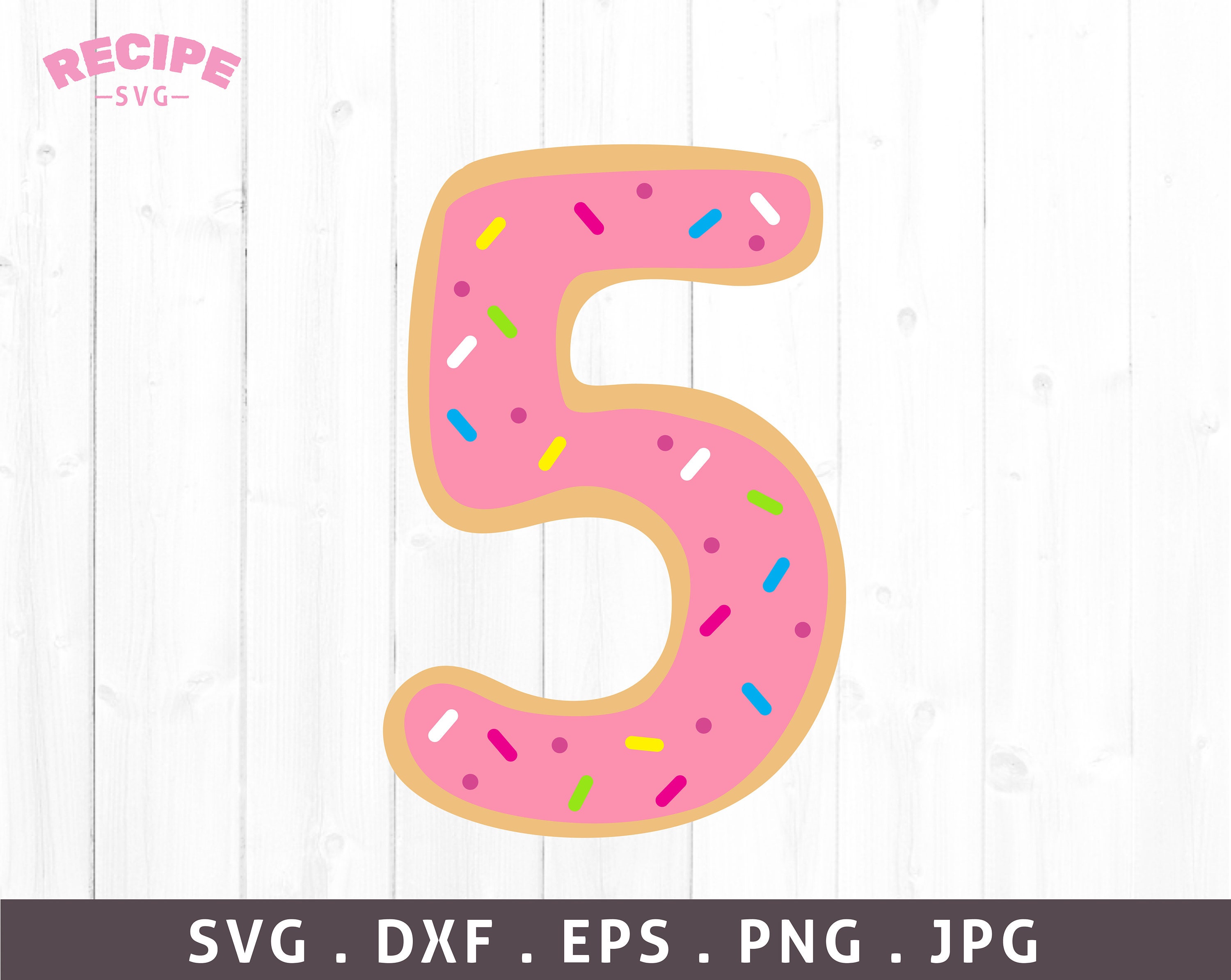 Pink Number 5 Clipart