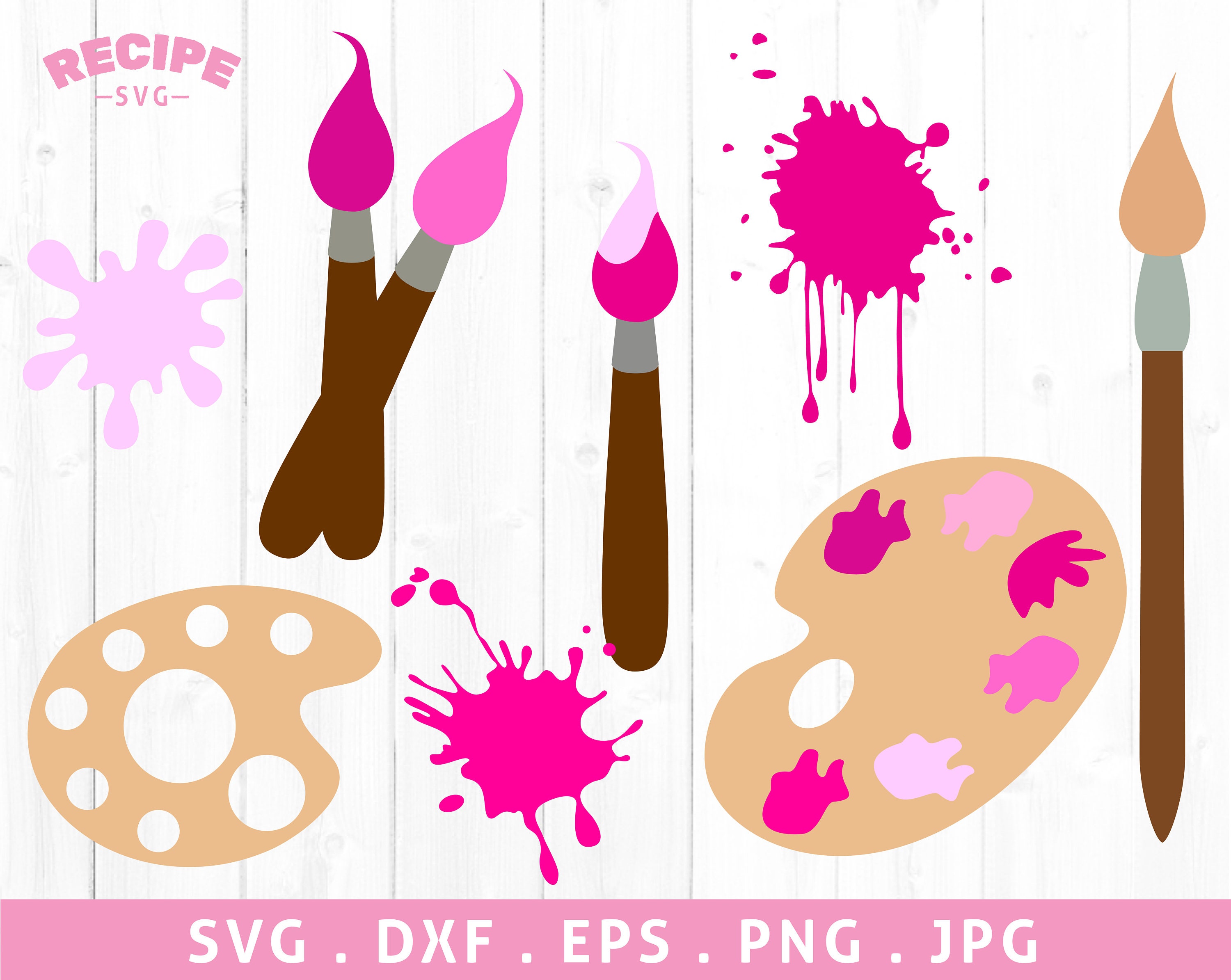 Paint Palette Svg Paint Brush Svg School Svg Brushes Svg | Etsy