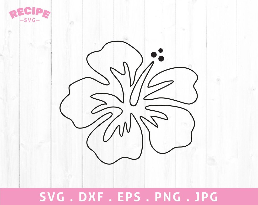 Hawaiian Flower Clip Art Outline