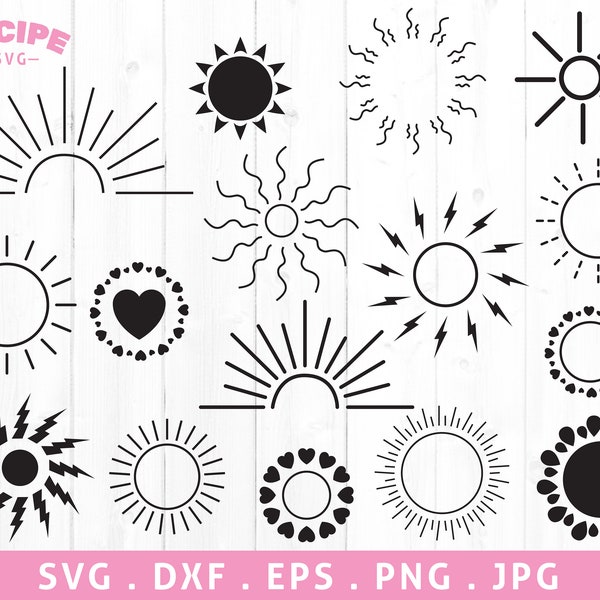 Sunshine Outline Svg - Etsy