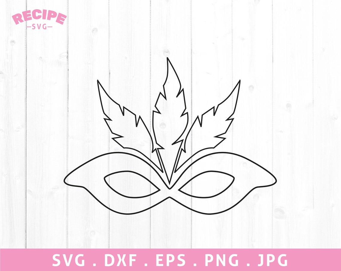 Mask Svg Mardi Gras Svg Mask Outline Svg Masquerade Svg | Etsy