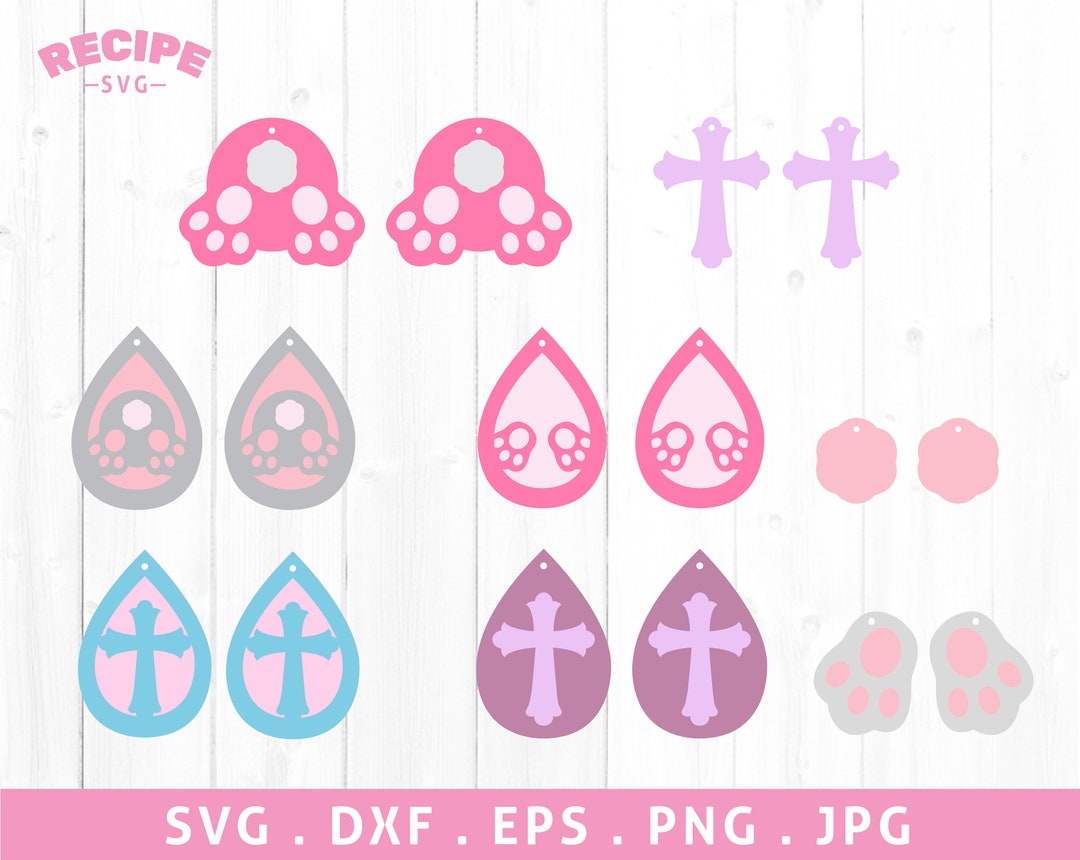 Easter Svg, Easter Earring Svg, Rabbit Svg, Cross Svg, Tail Svg, Easter ...