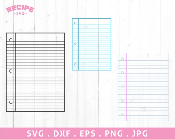 Lined Notebook Svg Notebook Paper Svg Notebook Sheet Svg - Etsy