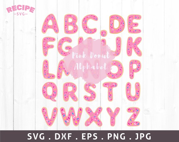 Pink Donut Alphabet Svg Donut Svg Pink Alphabet Svg Pink - Etsy