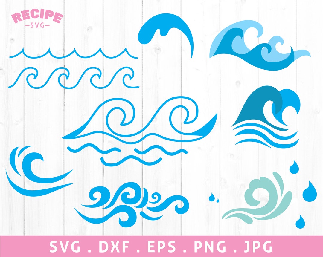 Waves Svg, Wave Svg ,beach Svg, Ocean Svg, Summer, Waves Clipart, Eps ...
