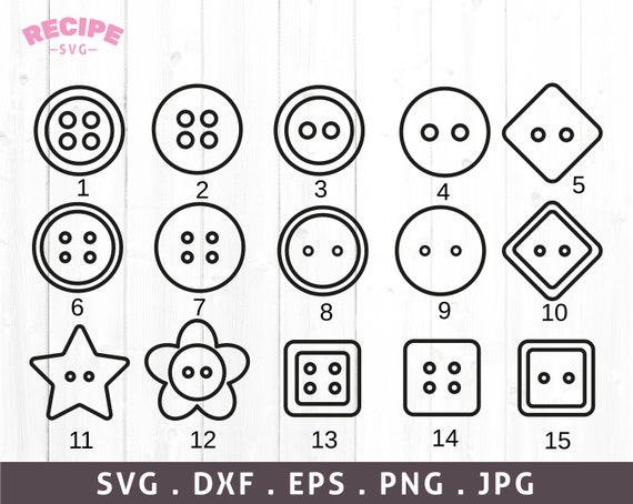 Black Sewing Button Clipart