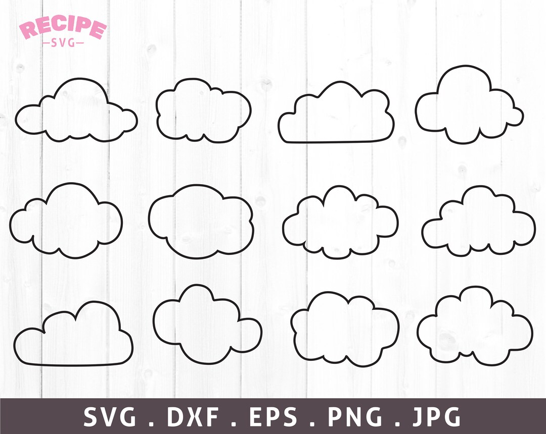 Clouds Svg, Clouds Outline Bundle Svg, Cloud Svg, Clouds Outline ...