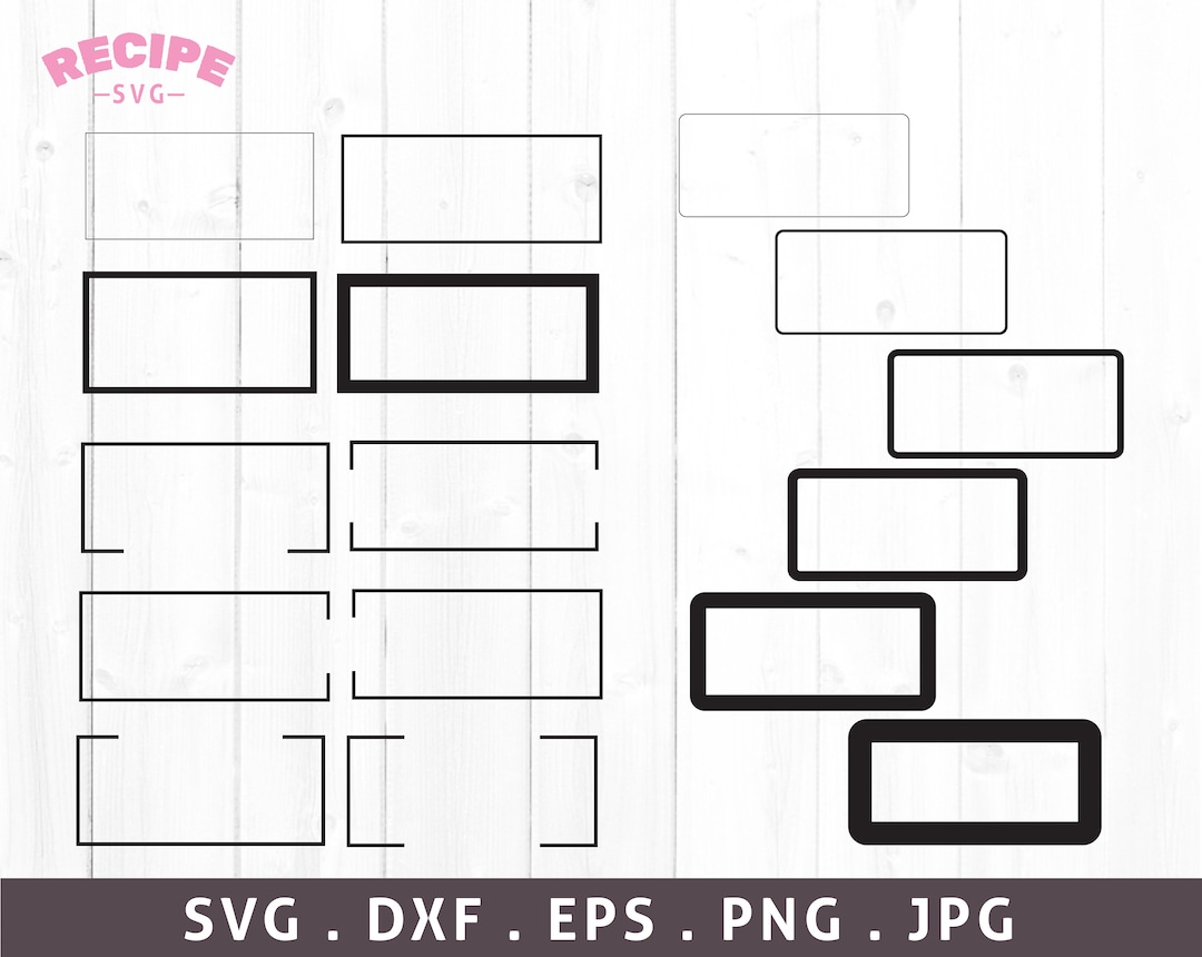 Rectangle svg Rectangle Frame svg Rectangle Outline Svg - Etsy España