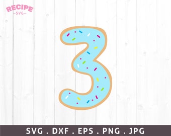 Donut Number Clipart - Etsy