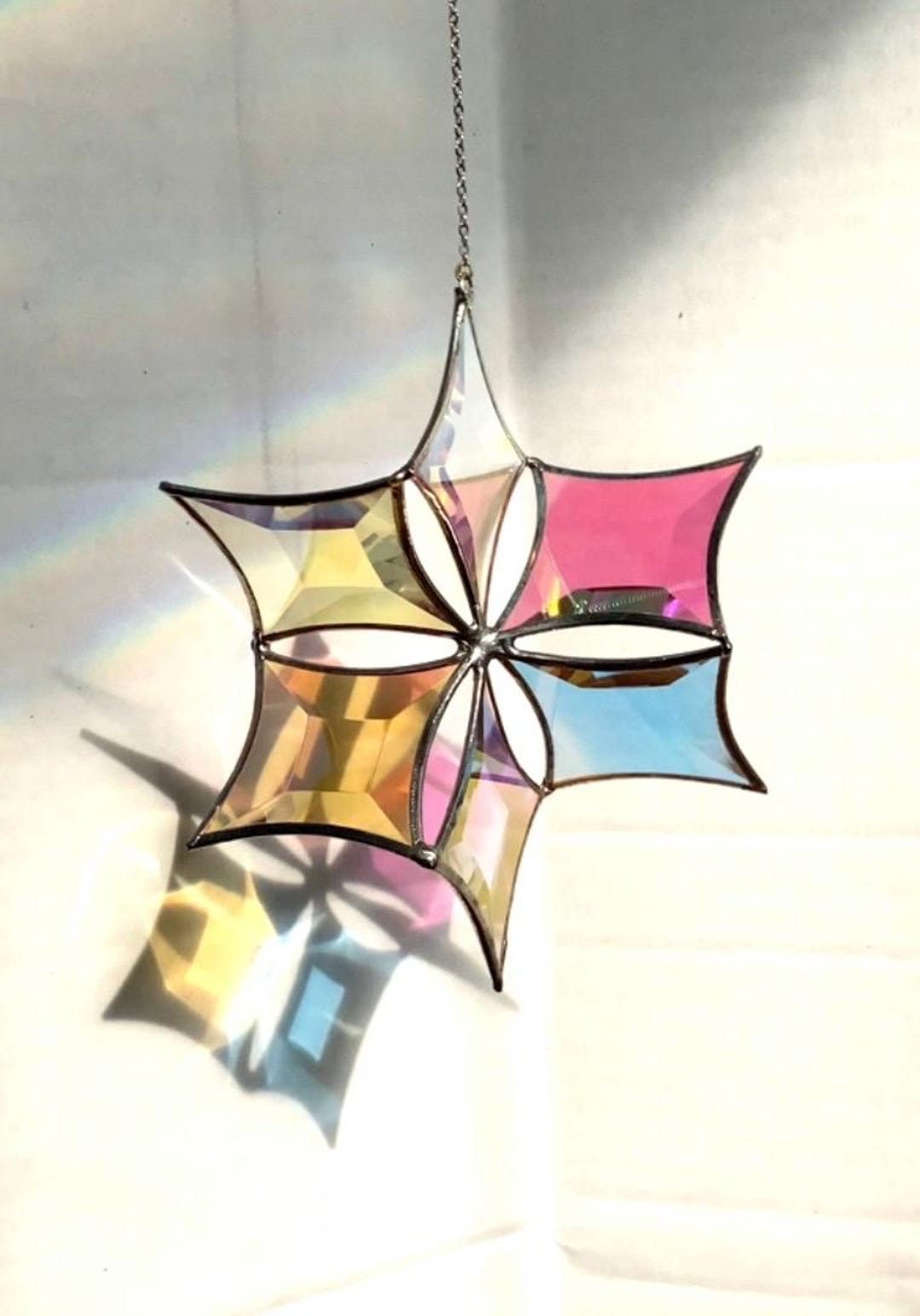 Dichroic Glass 3D Star Dichroic Stained Glass Spinner Color-shifting ...