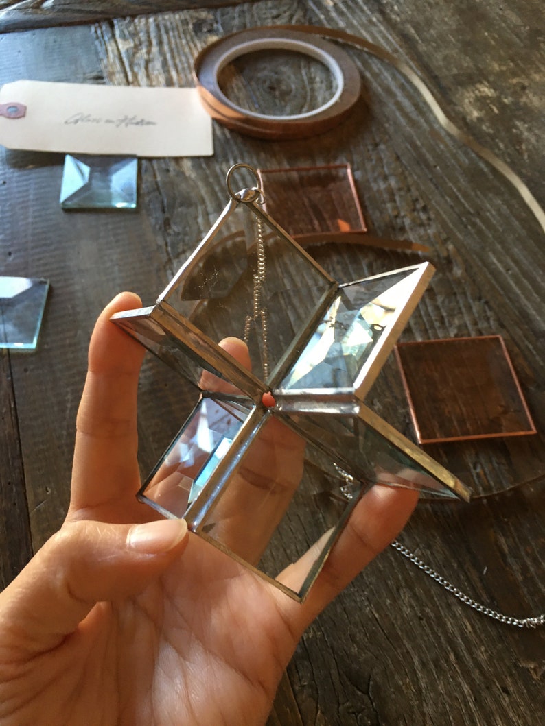 Mesmerizing Stained Glass Spinner Handmade Beveled Glass Art Prismatic ...