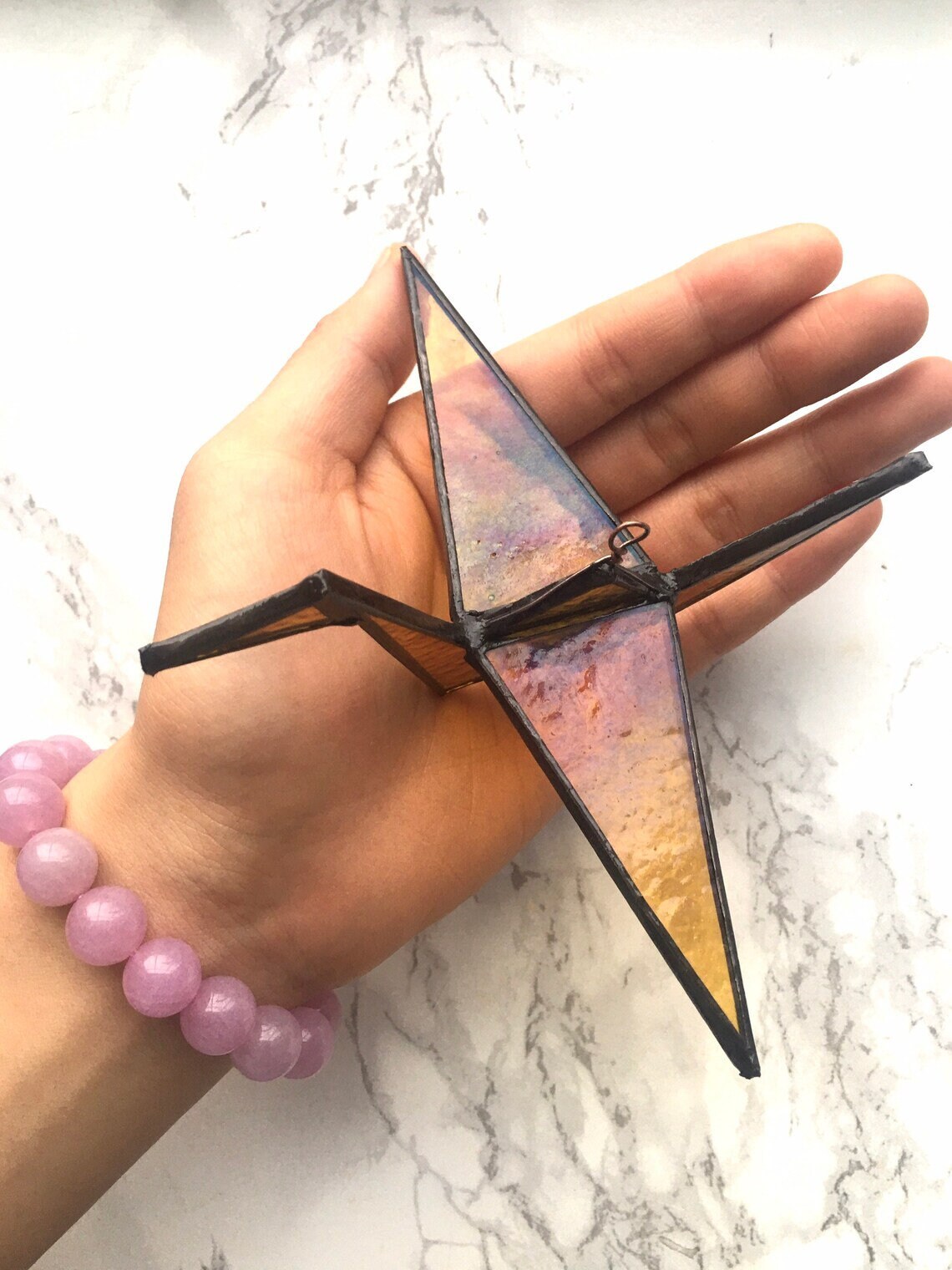 Stained Glass Origami Crane Wedding Cake Toppers Origami Crane Wedding ...