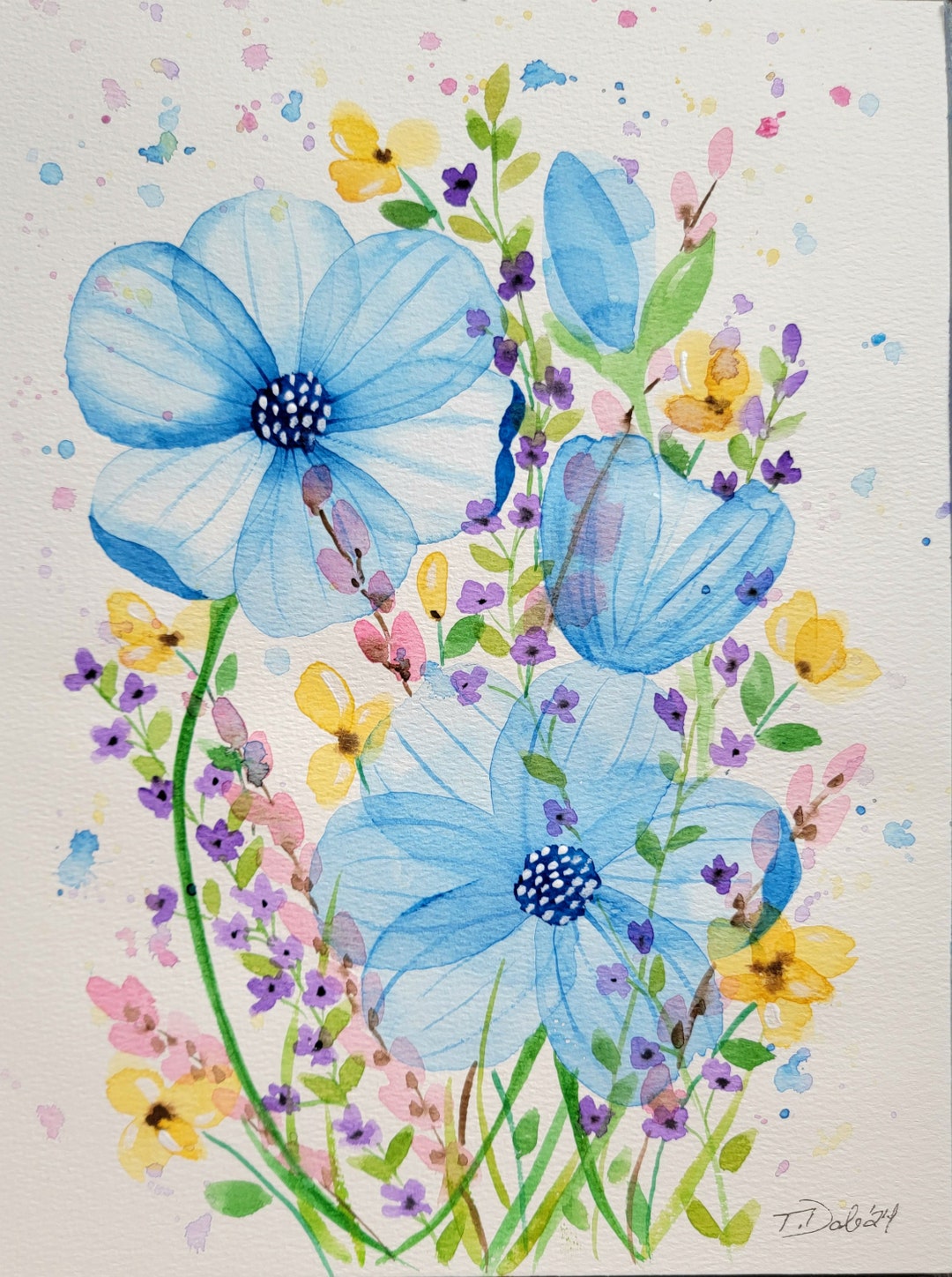 Watercolor Original Spring Bouquet - Etsy