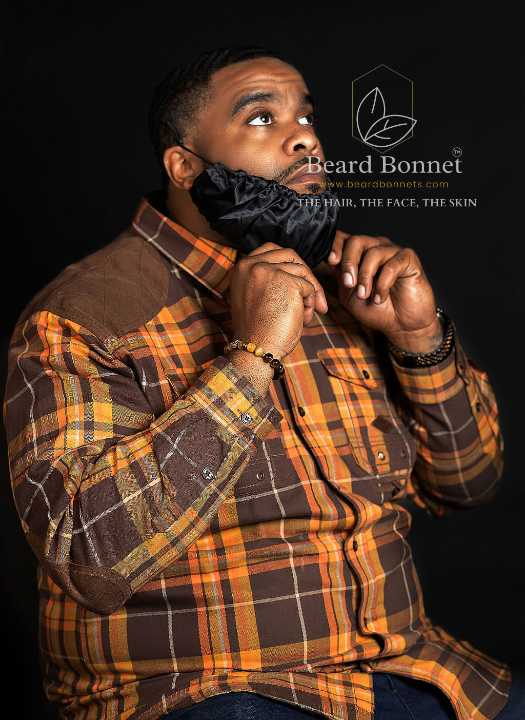 NEW Premium Adjustable Beard Bonnet, Beard Product, Silky Satin, Mens ...