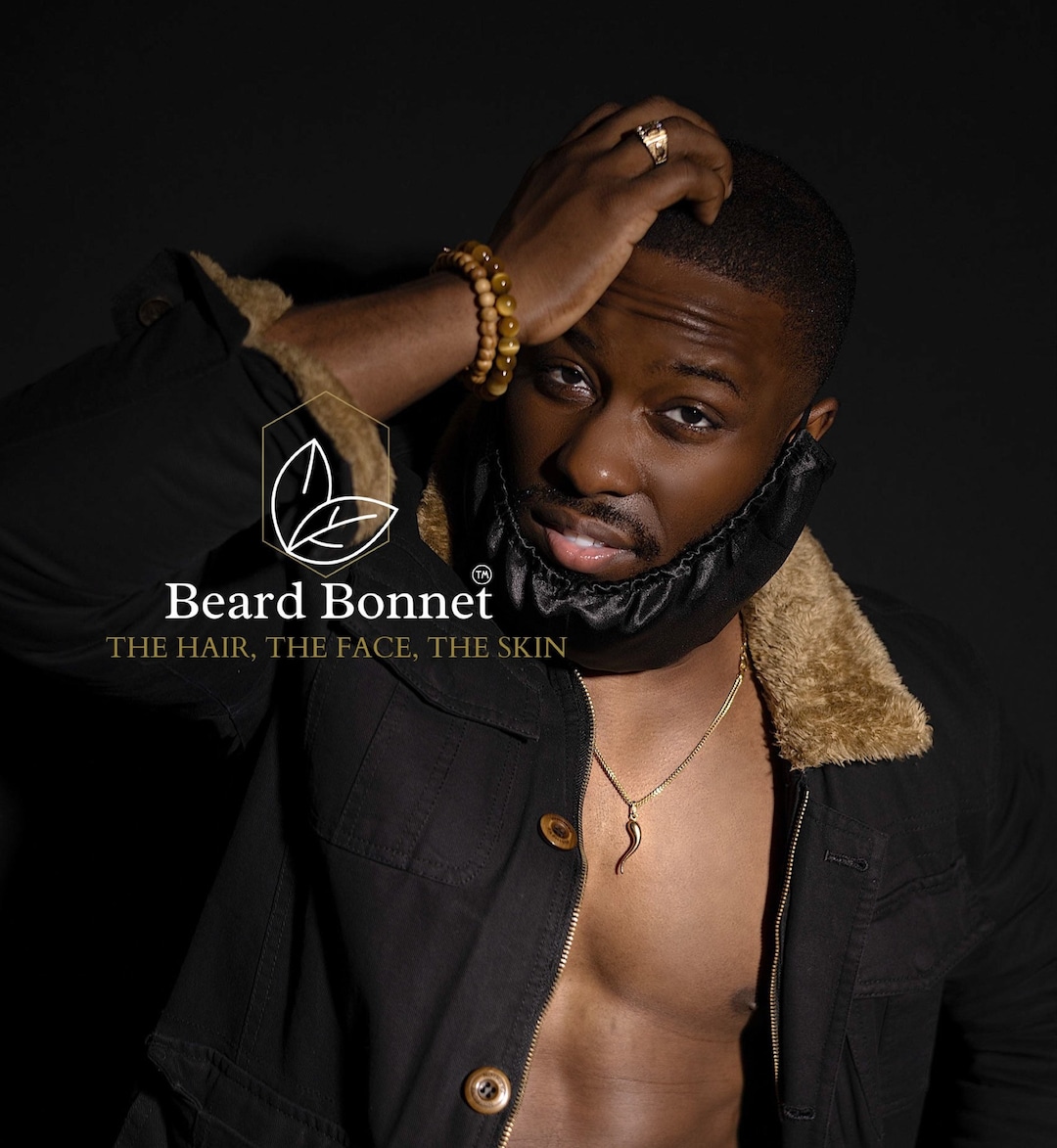 NEW Premium Adjustable Beard Bonnet, Beard Product, Silky Satin, Mens ...