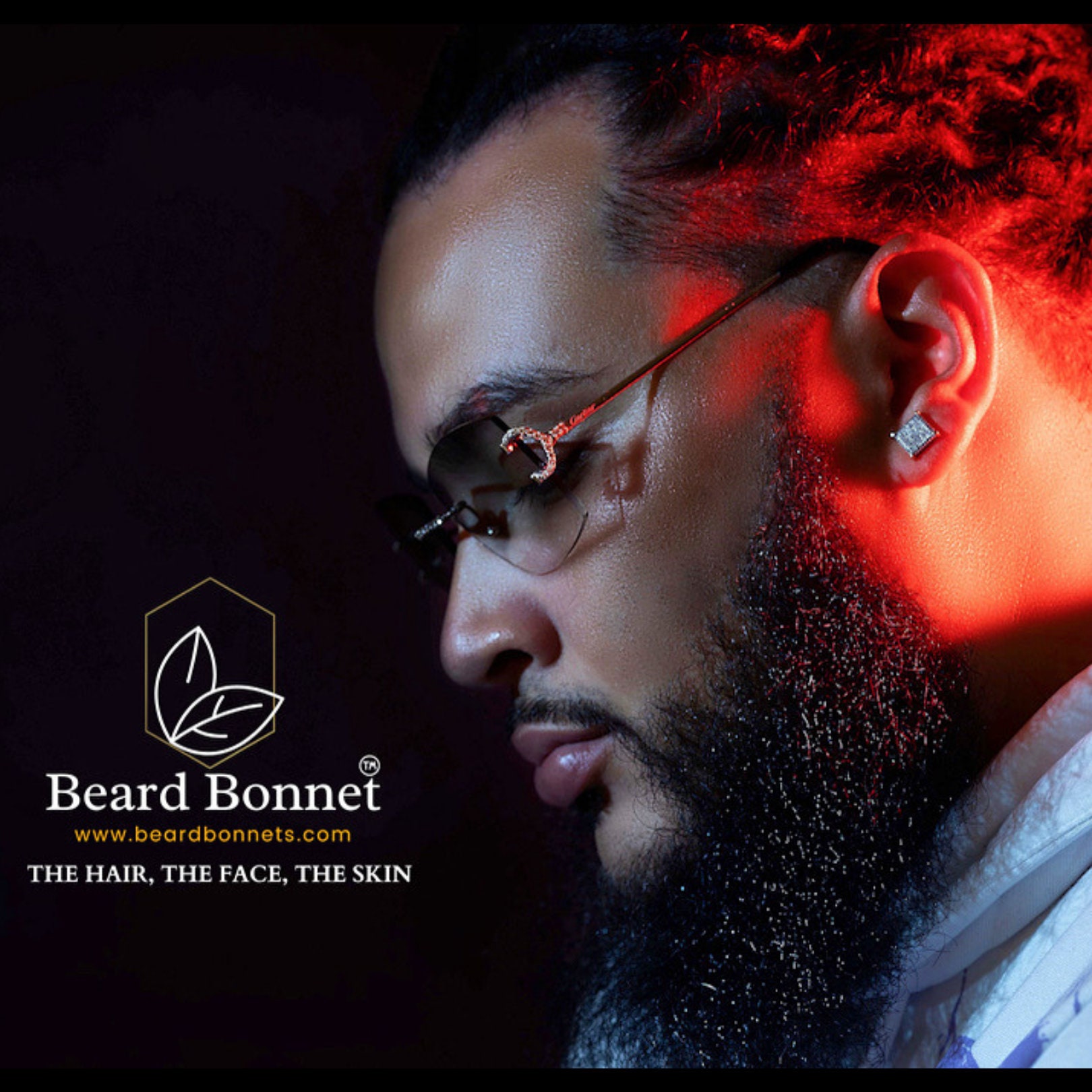 NAVY BLUE- Premium Adjustable Beard Bonnet, Beard Product, Silky Satin ...