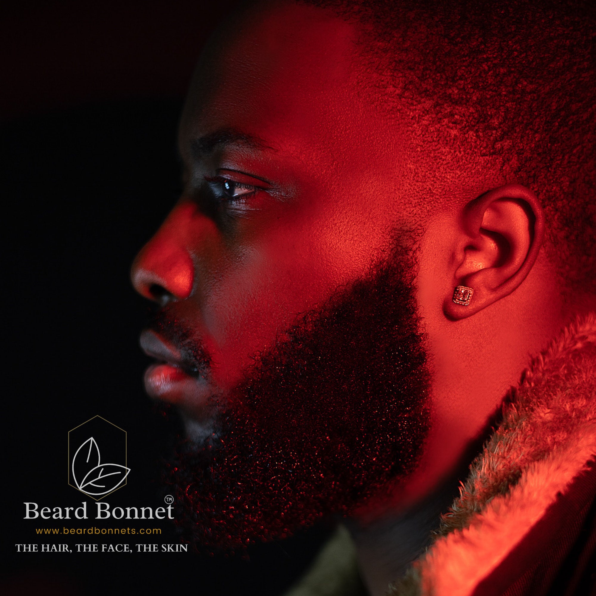 RED- Premium Adjustable Beard Bonnet, Beard Product, Silky Satin, Mens ...