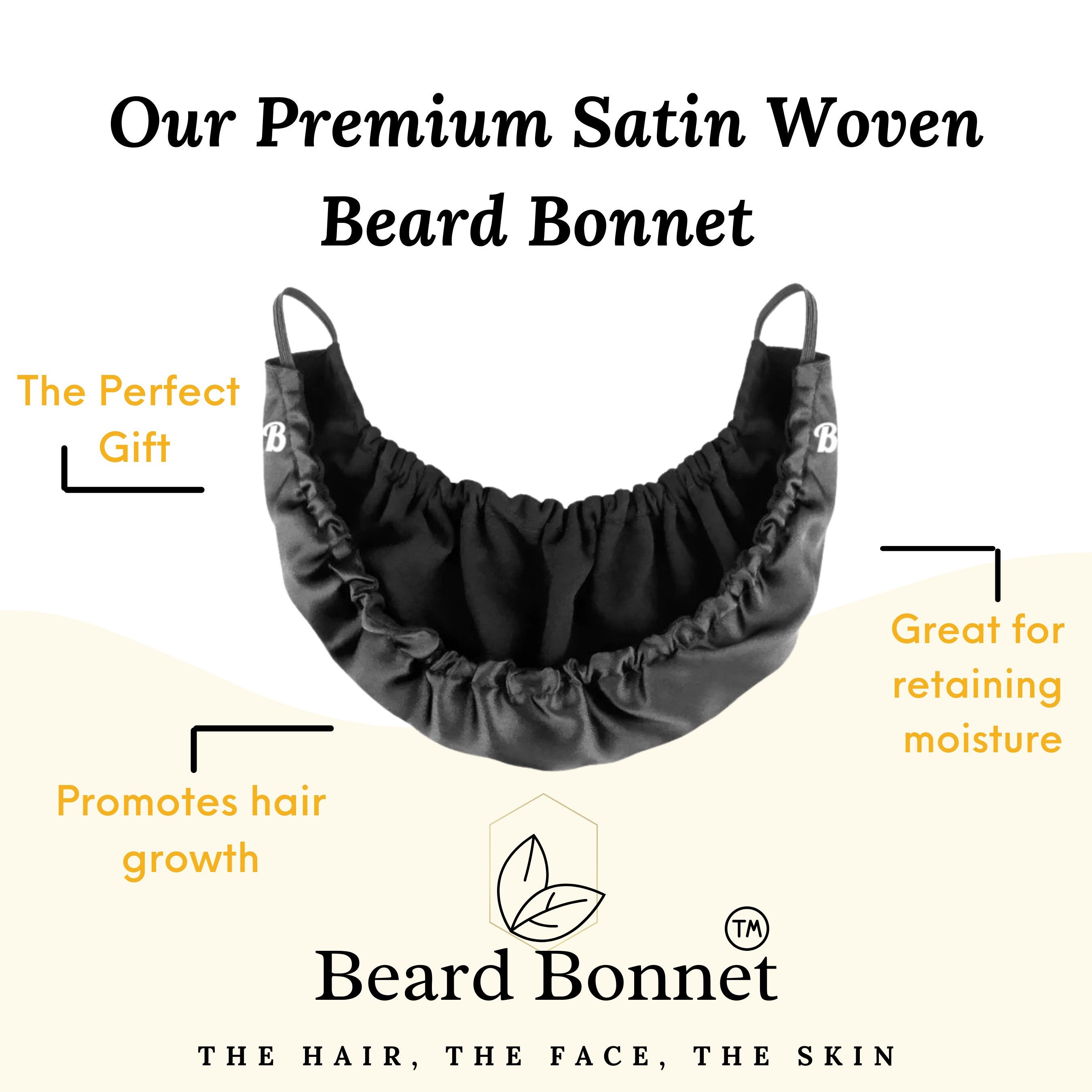 NEW Premium Adjustable Beard Bonnet, Beard Product, Silky Satin, Mens ...