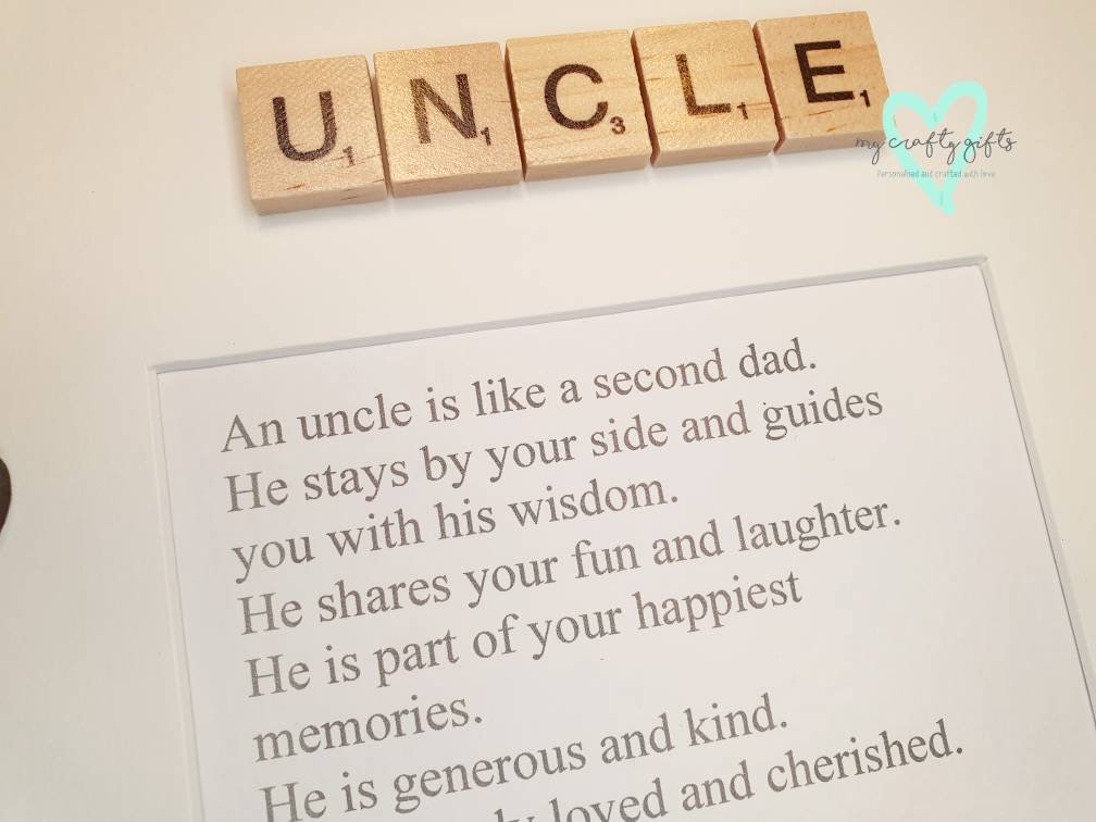 Uncle Frame Personalised Scrabble Name Box Frame Gift Uncle - Etsy UK