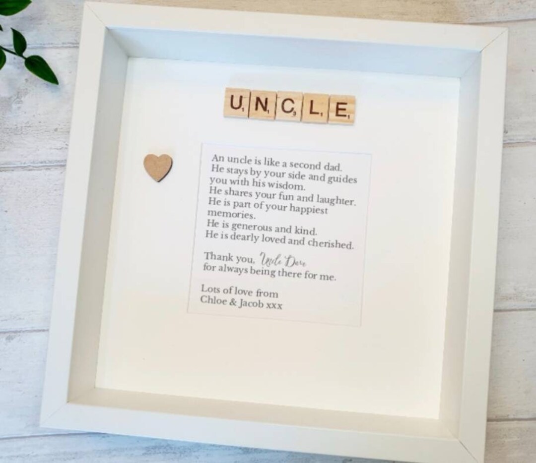 Uncle Frame, Personalised Scrabble Name Box Frame Gift, Uncle Christmas ...