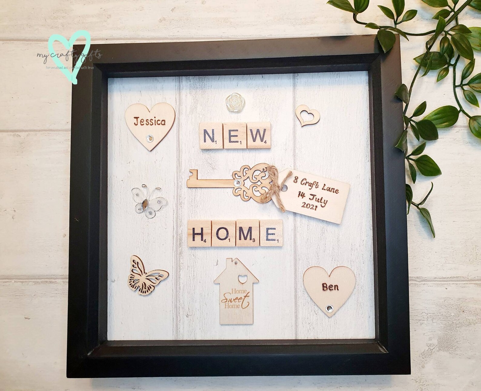 Scrabble New Home, First Home Frame, Engraved Personalised Name Frame ...