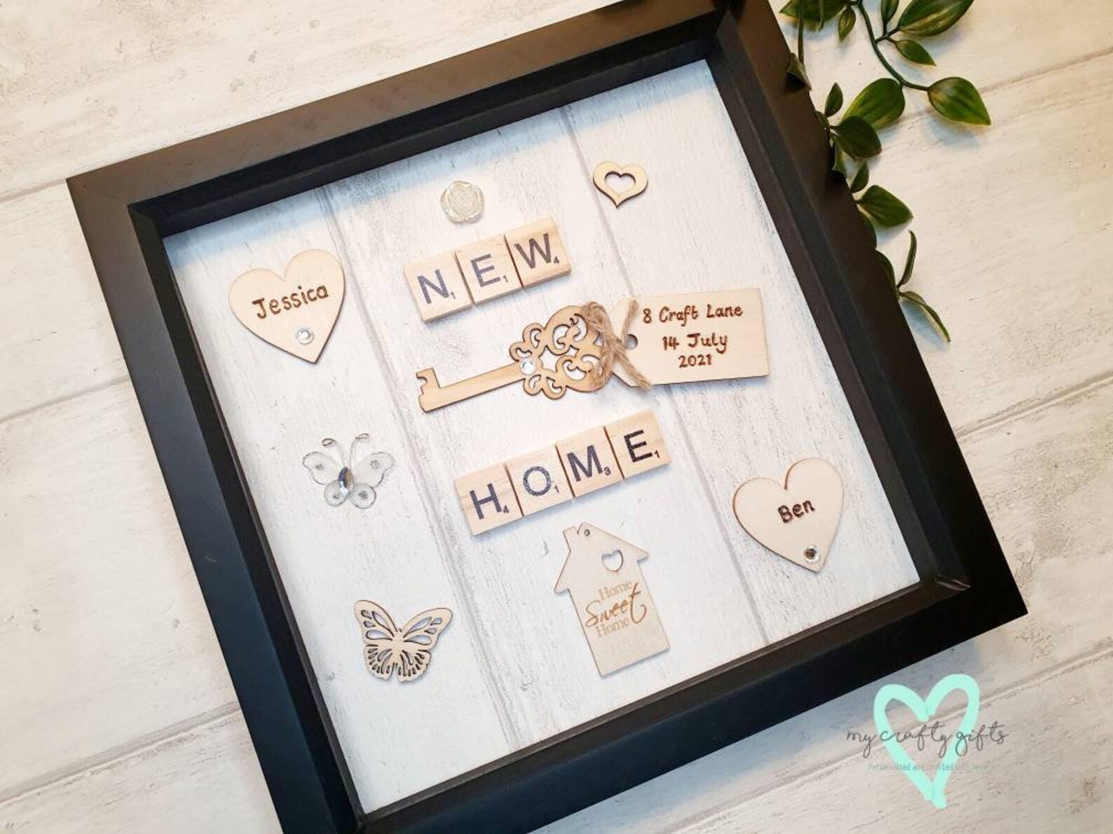 Scrabble New Home, First Home Frame, Engraved Personalised Name Frame ...