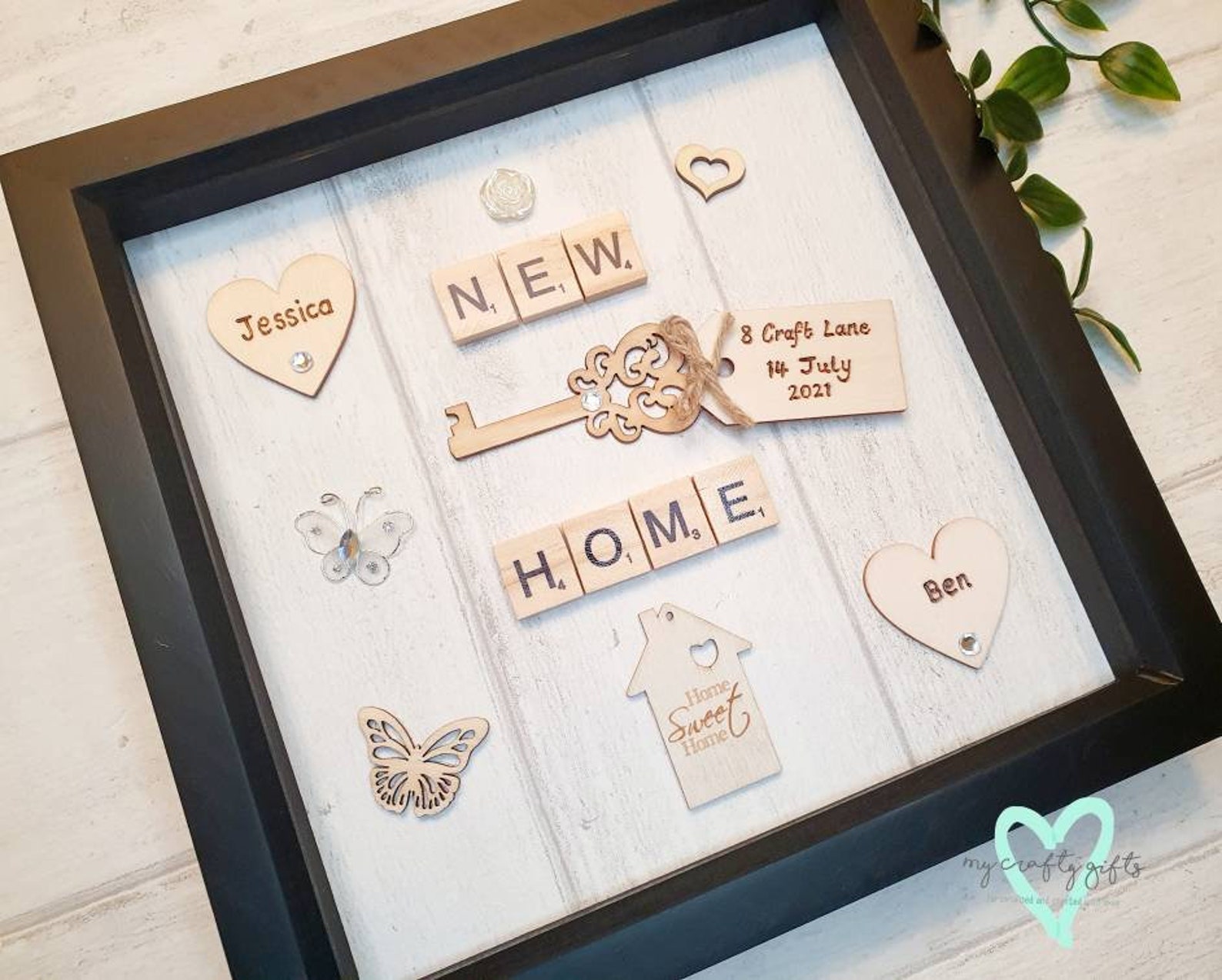 Scrabble New Home, First Home Frame, Engraved Personalised Name Frame ...