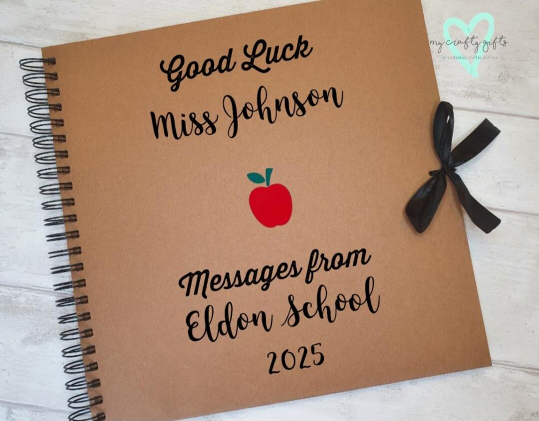 Personalised Teacher Scrapbook, Retirement Gift, Kraft Message Book ...