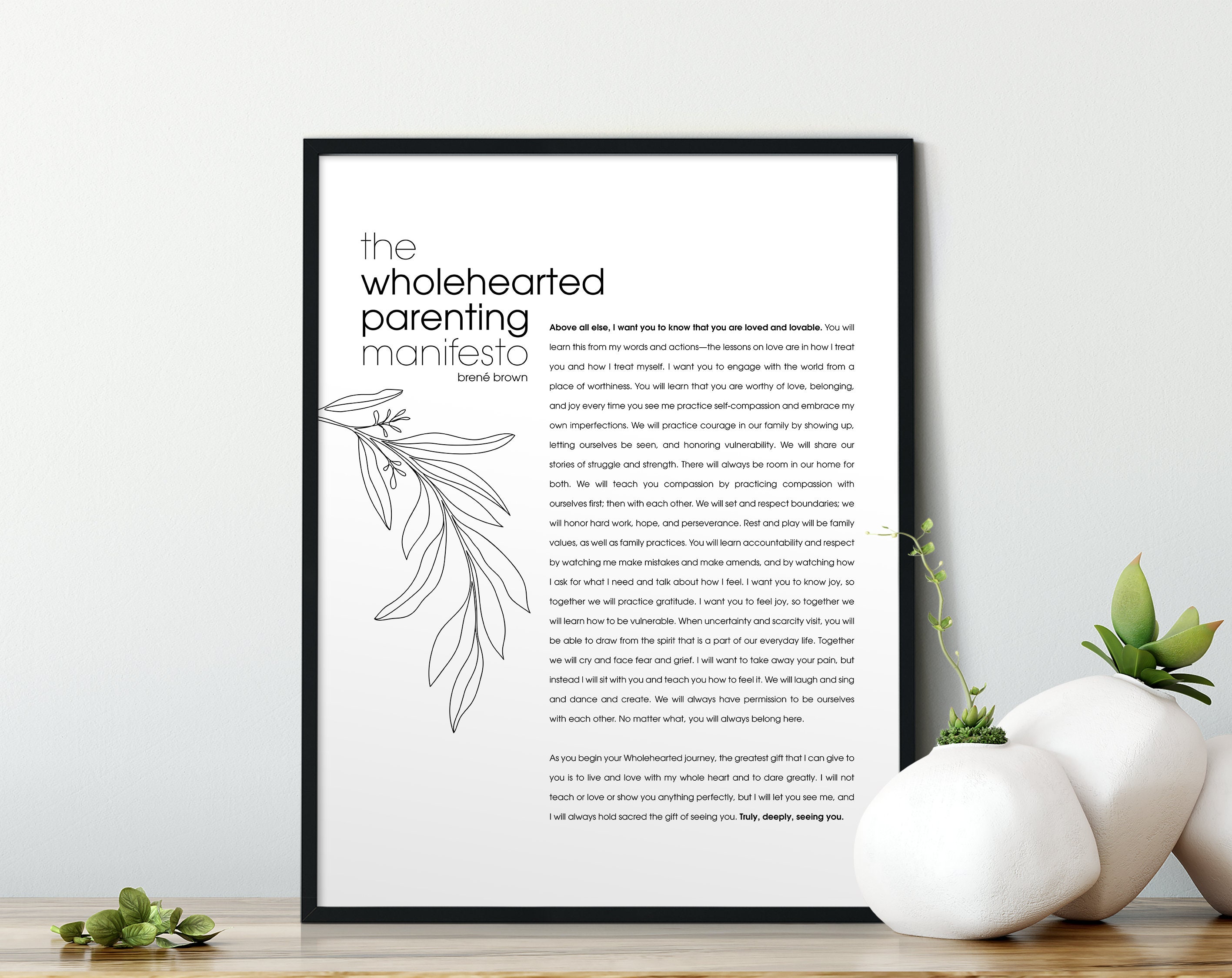 Brene Brown Quote Wall Art, Brene Brown Parenting Manifesto, Daring ...